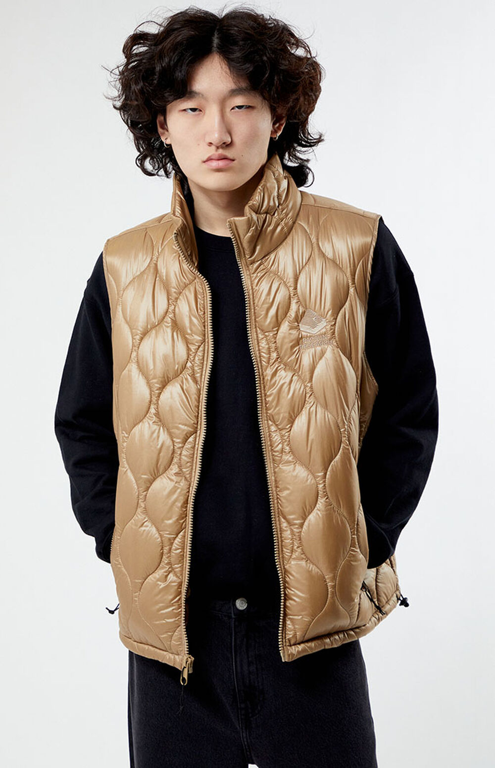 Pacsun Tan Quilted Vest | Pacsun