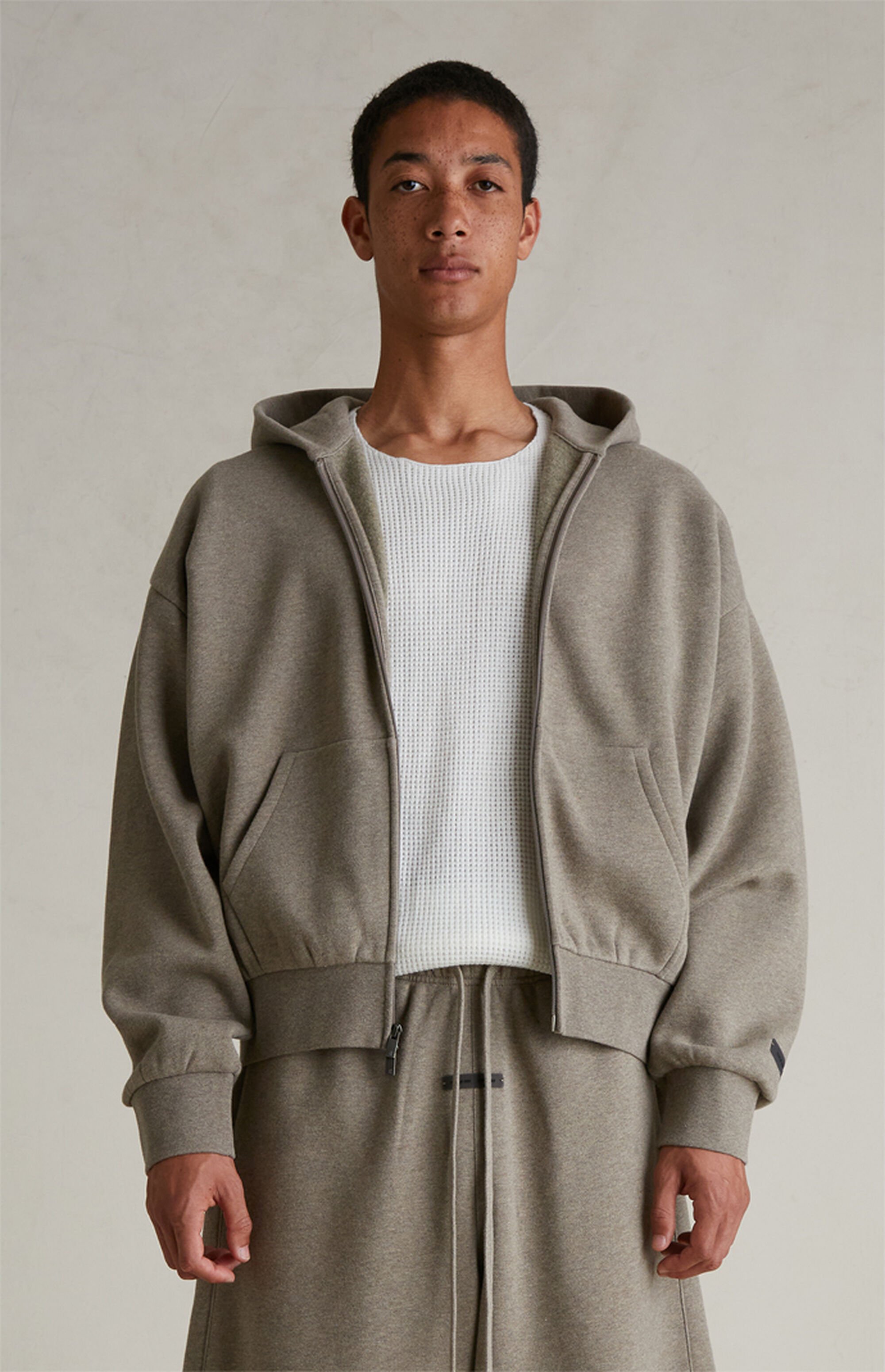 Fear of God ESSENTIALS Homestead Heather Classic Fleece Zip Up Hoodie ...