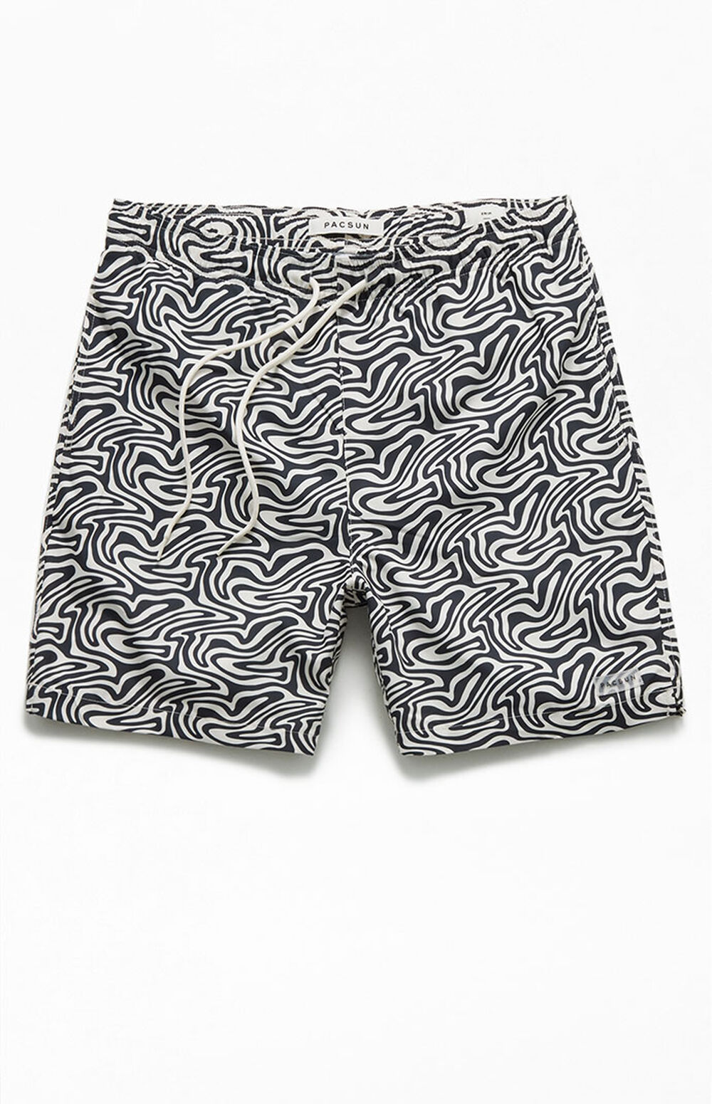PacSun Gray Ripple AOP 17" Swim Trunks | PacSun