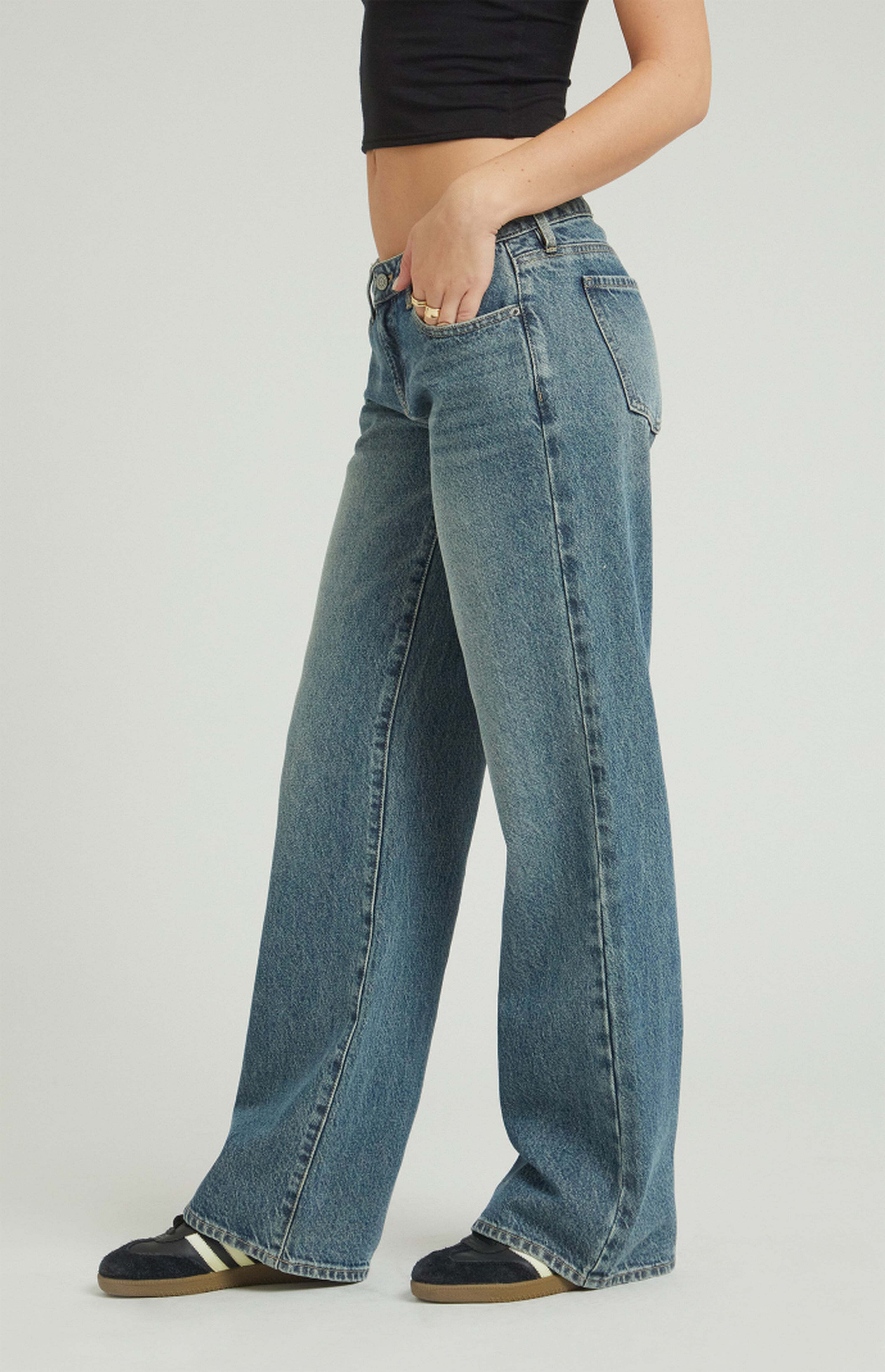 Pacsun Indigo Low Rise Girlfriend Jeans | Pacsun
