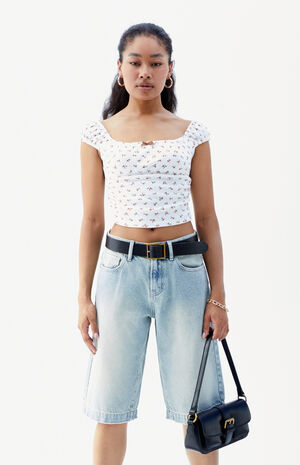 Pacsun Light Indigo Extreme Denim Jorts | PacSun