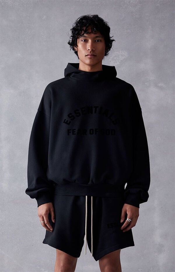 Fear of God ESSENTIALS Jet Black Hoodie | PacSun