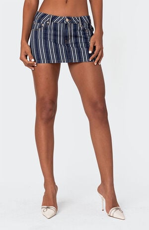 Edikted Inez Striped Denim Mini Skirt | PacSun