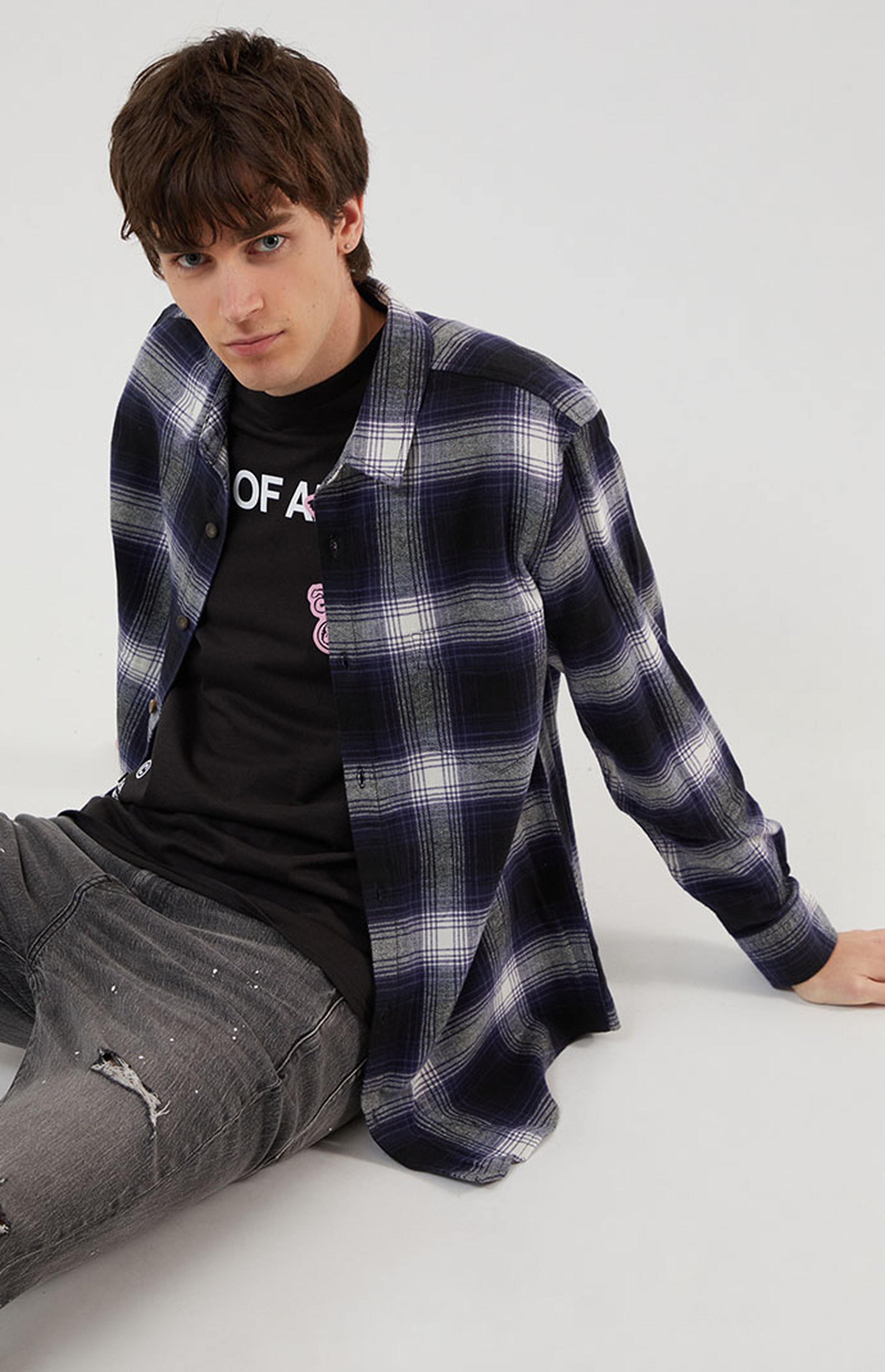 Pacsun Navy Luke Plaid Flannel Shirt | PacSun
