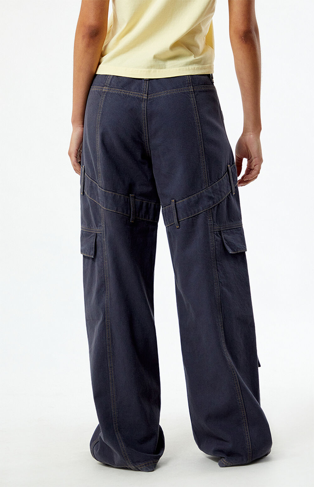 Pacsun Navy Low Rise Baggy Cargo Pants | PacSun