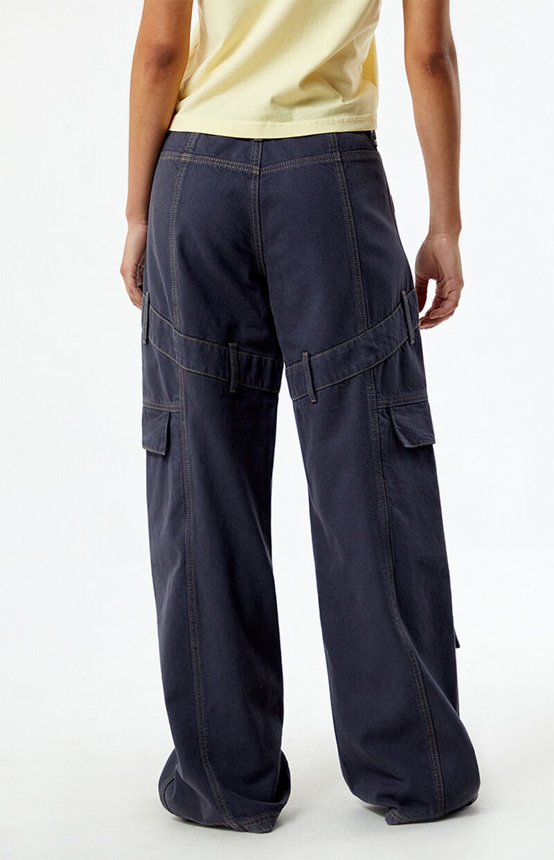 Pacsun Navy Low Rise Baggy Cargo Pants Pacsun