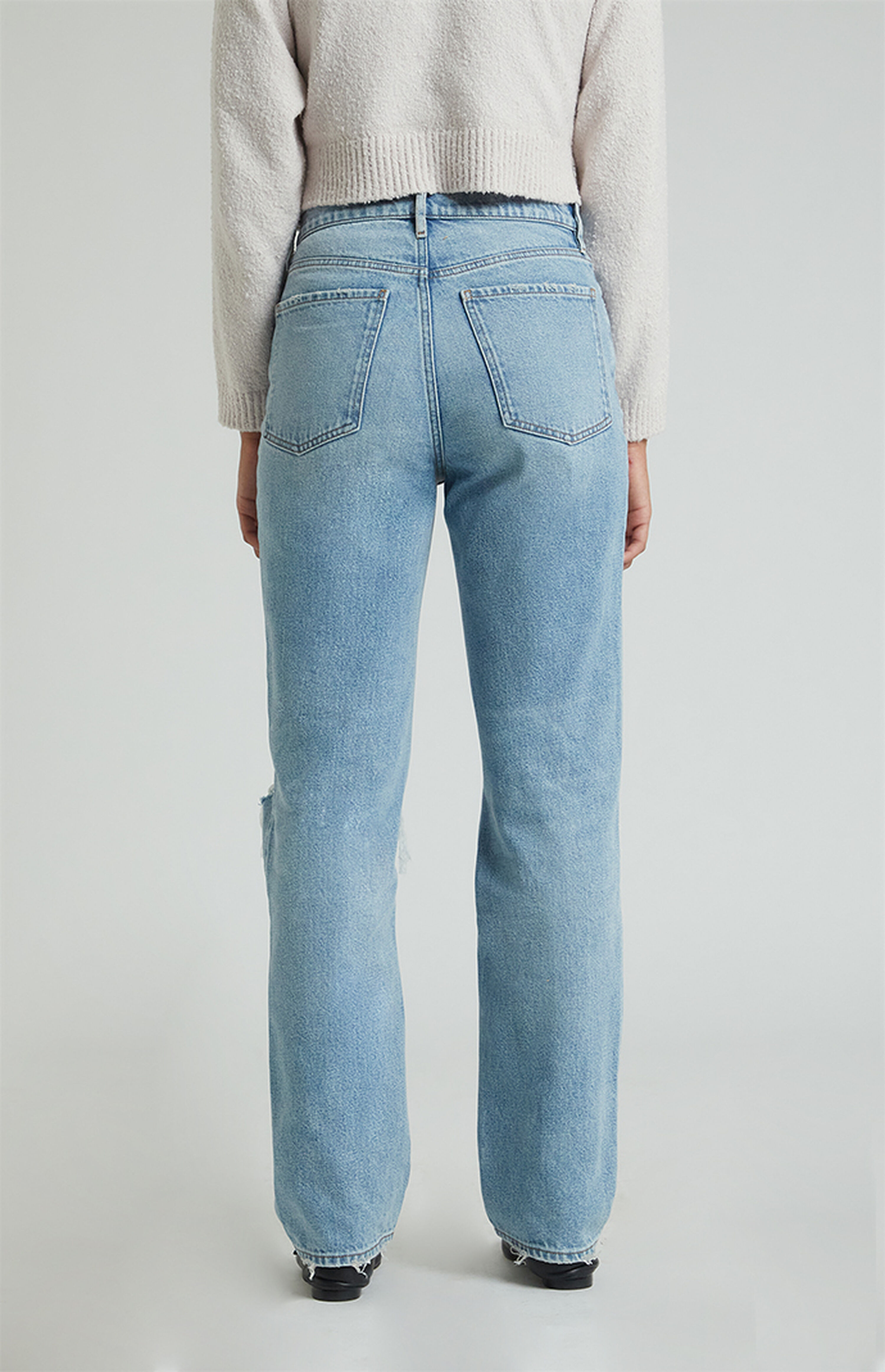 Pacsun Light Indigo Ripped Knee Dad Jeans | Pacsun