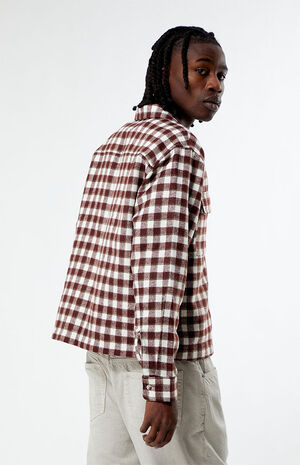 Pacsun Cropped Embroidered Flannel Shirt | PacSun
