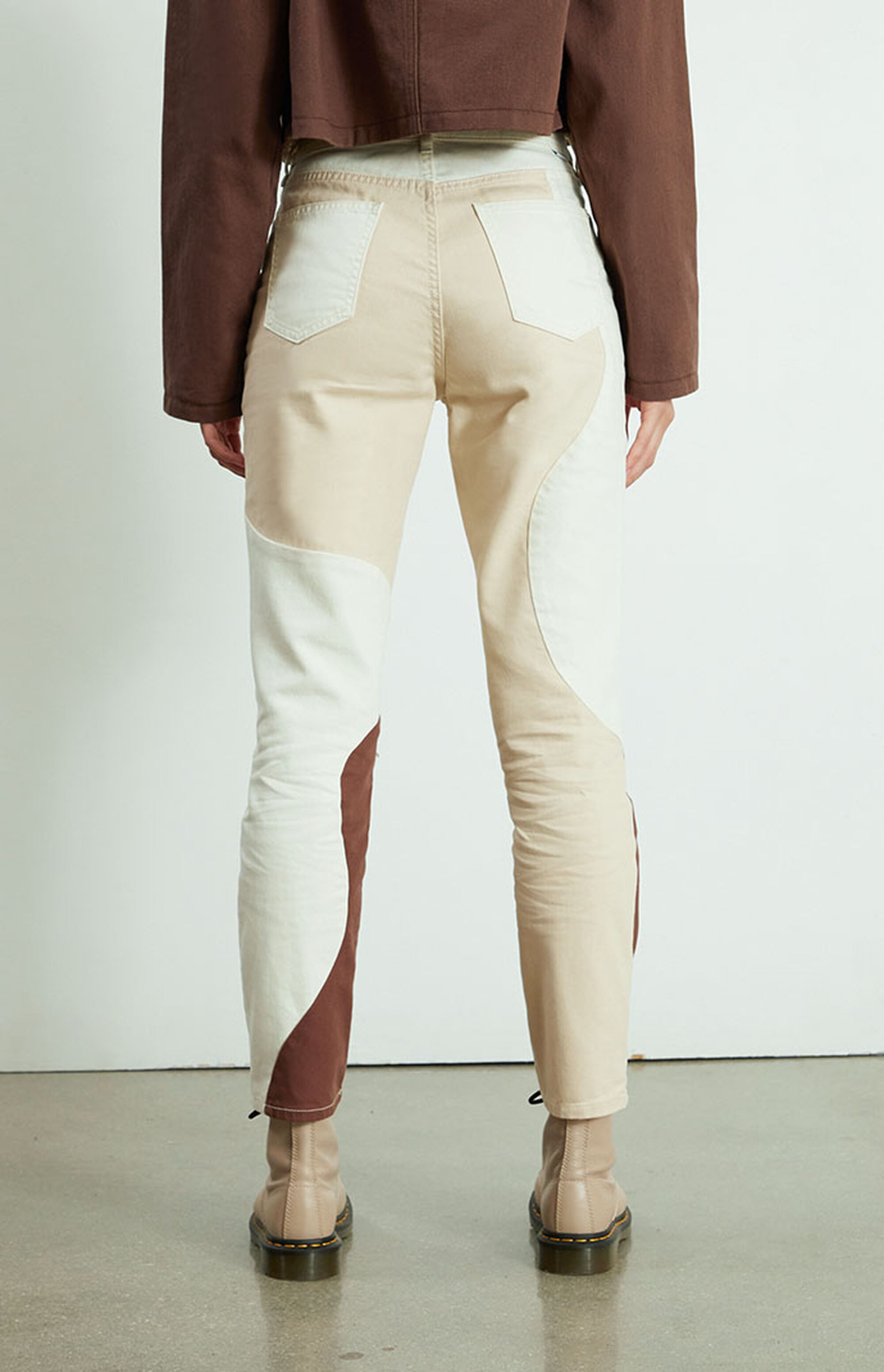 Pacsun Eco Tan & Brown Paneled Mom Jeans | Pacsun