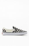 Vans Classic Checkerboard White & Black Slip-On Shoes | Pacsun