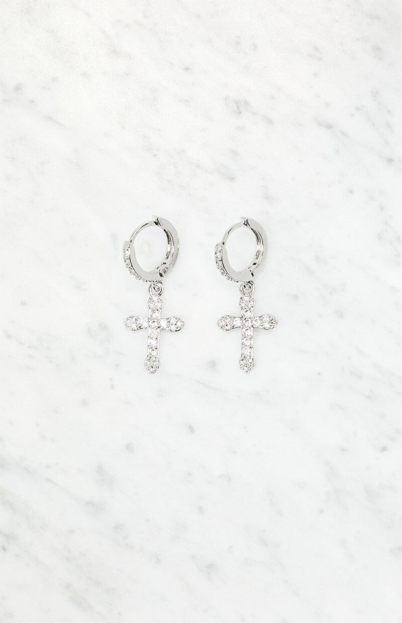 John Galt Cross Hoop Earrings | Pacsun