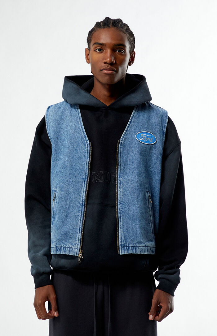FORD Denim Zip Up Vest | Pacsun