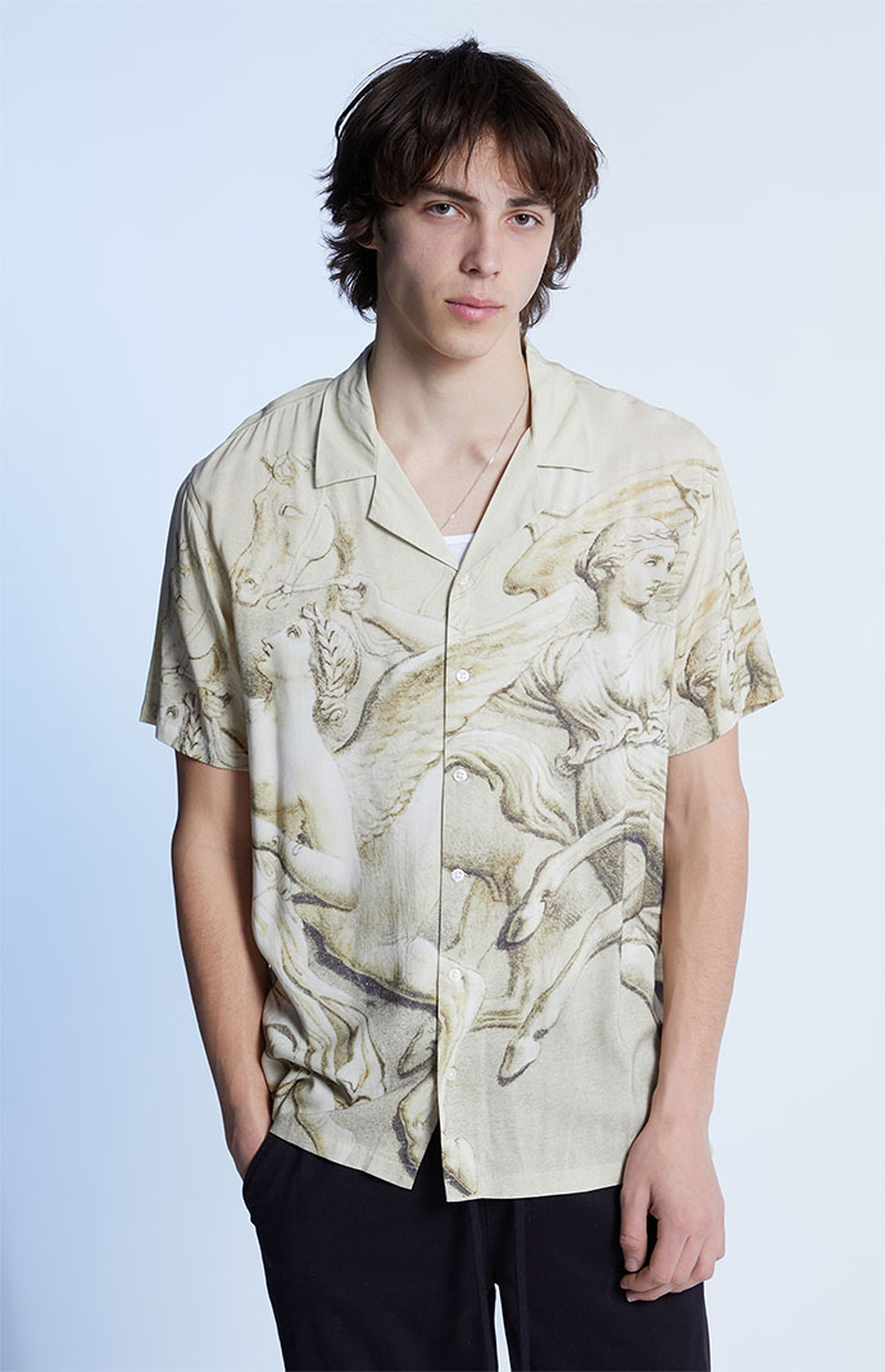 Pacsun Greek Stone Woven Camp Shirt | Pacsun