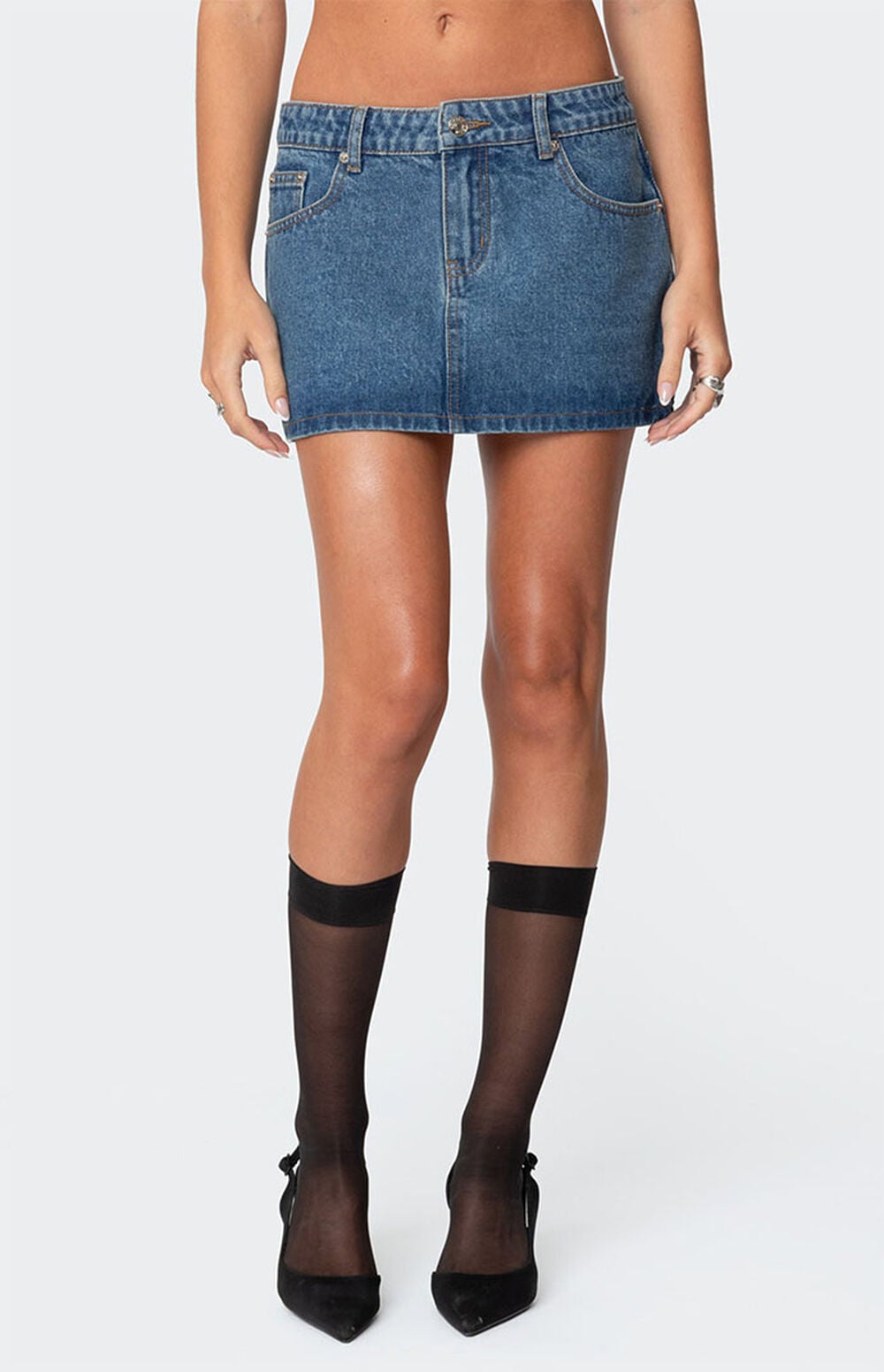 Edikted Chiara Denim Micro Skirt | Pacsun