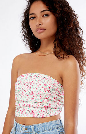 Strapless Floral Challis Tube Top | PacSun
