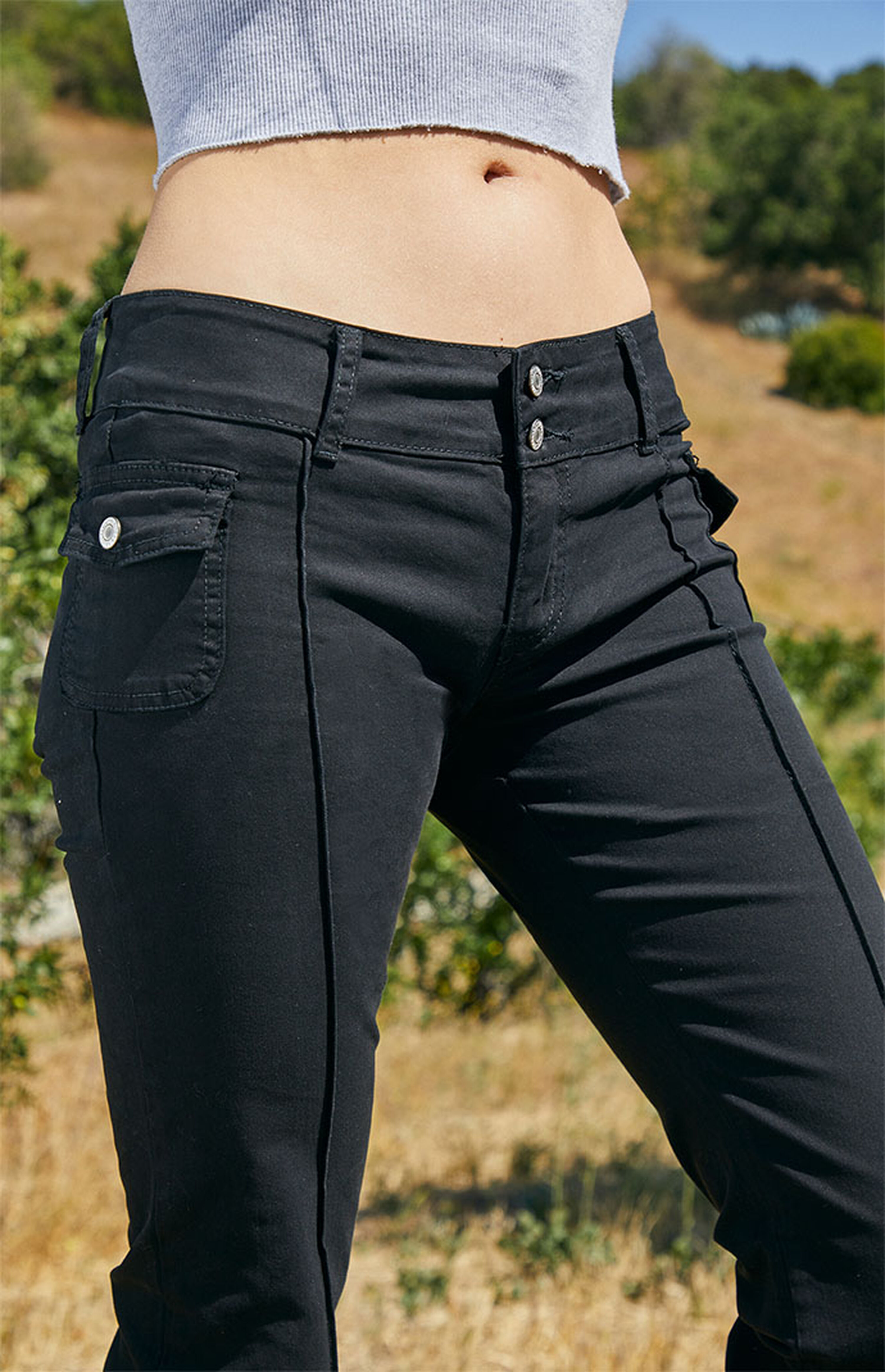 John Galt Black Agatha Low Rise Pants | PacSun