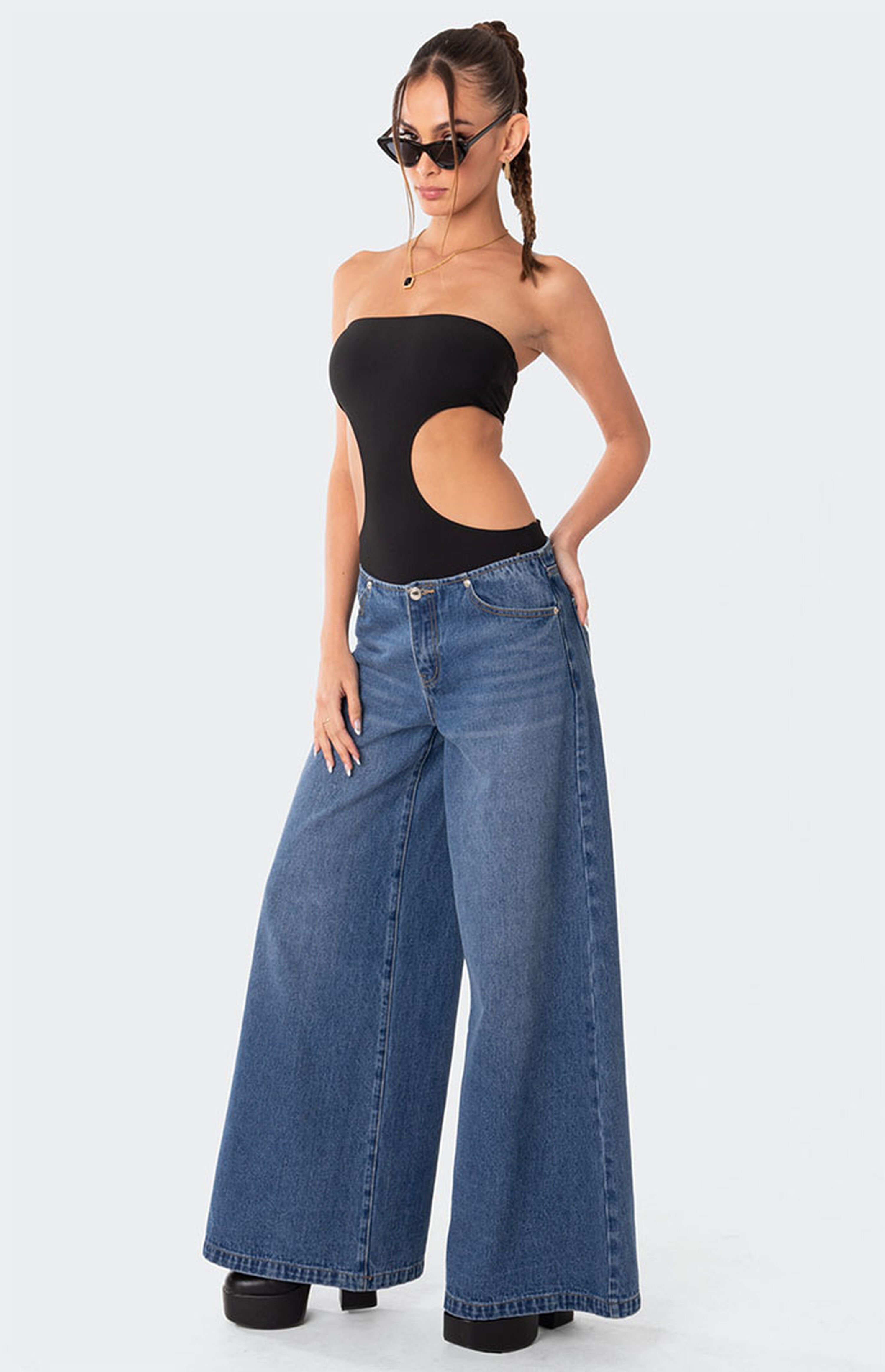 Edikted Vivie Ribbed Cut Out Bodysuit | PacSun