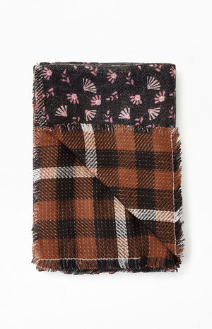 Shiraleah Yale Plaid & Floral Scarf | PacSun