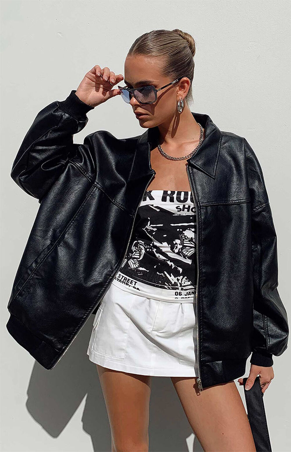 Princess Polly Goldsmith Faux Leather Bomber Jacket | PacSun