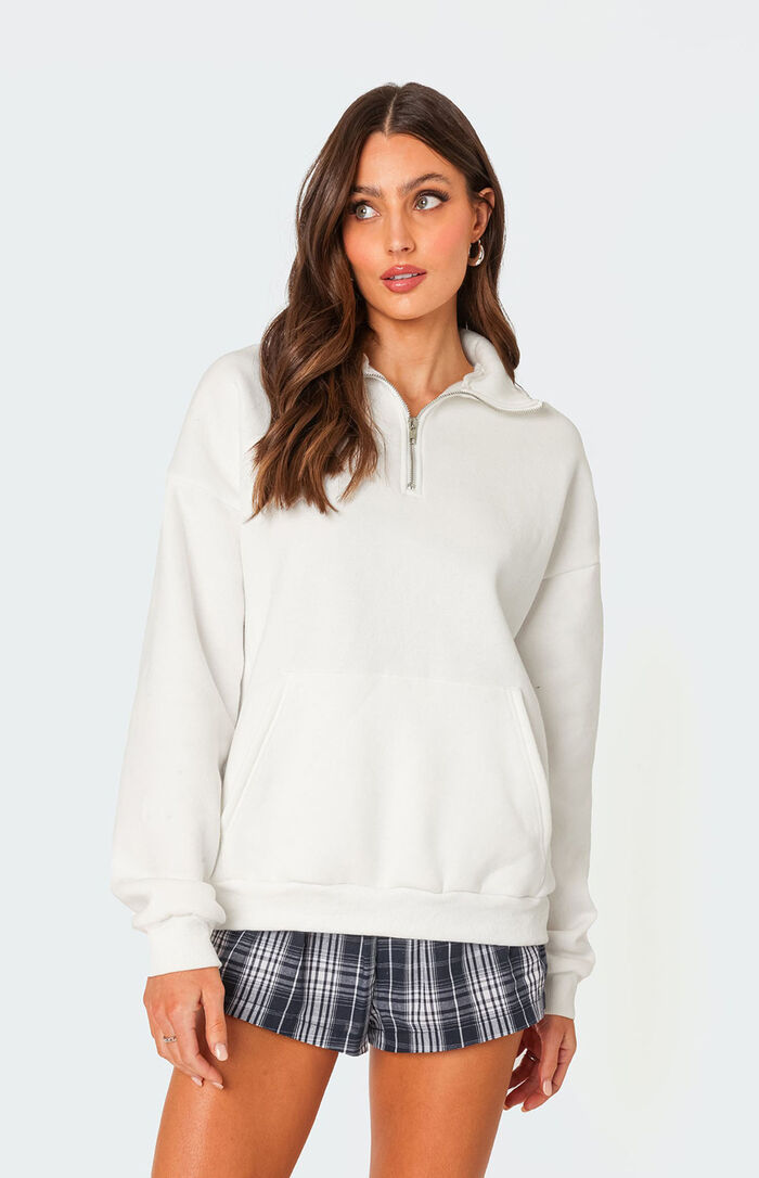 Edikted Oversized Quarter Zip Sweatshirt | Pacsun