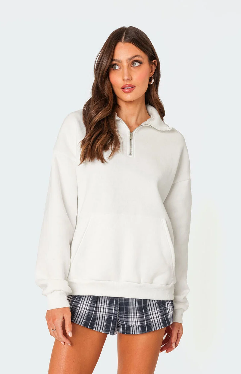 Edikted Oversized Quarter Zip Sweatshirt | Pacsun