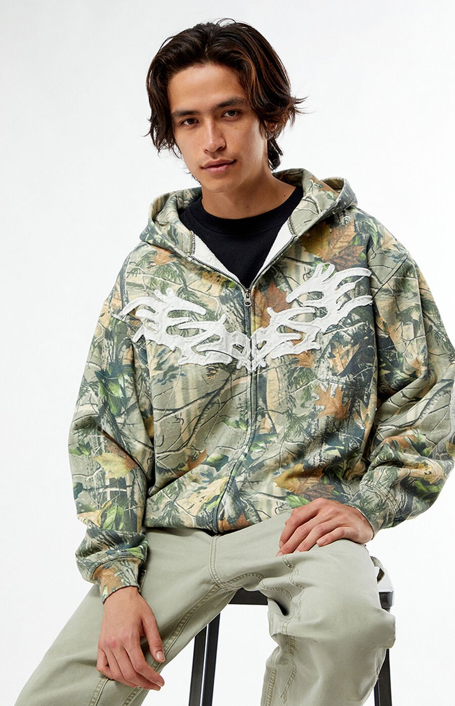 Pacsun Camo Chaos Full Zip Hoodie | PacSun