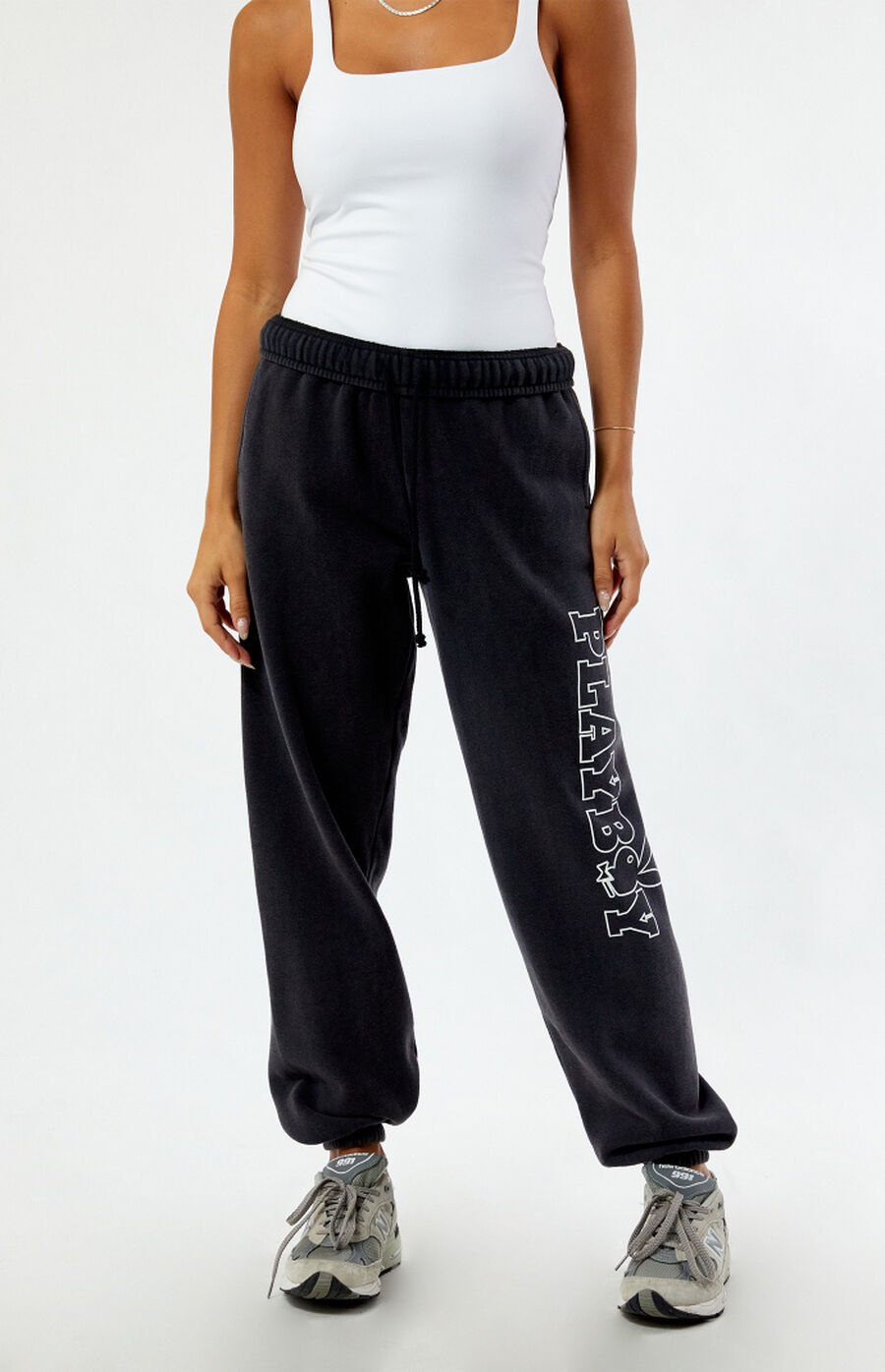 Playboy By PacSun Black Classic Boyfriend Sweatpants | Pacsun