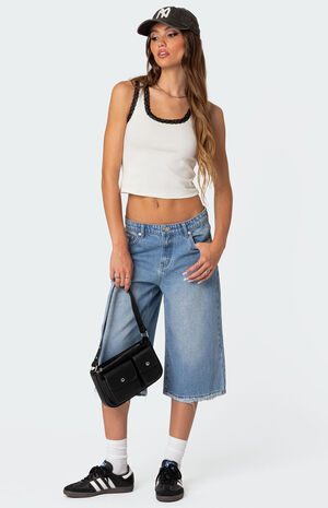 Edikted Fallen Angel Denim Bermuda Shorts | PacSun