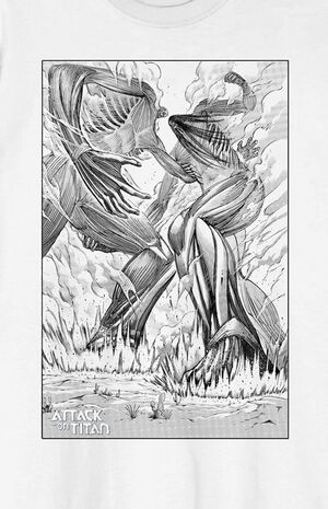 Attack on Titan Art Drawing Two Titans Fighting T-Shirt | PacSun