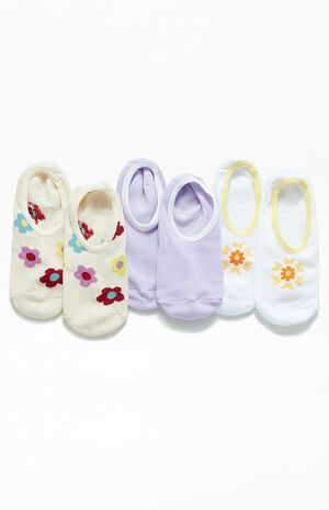 Pacsun 3 Pack Smiley Daisy No-Show Socks | PacSun
