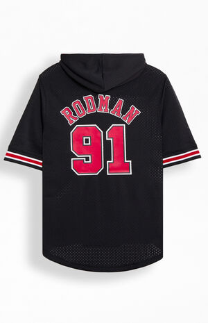 Mitchell & Ness Dennis Rodman Chicago Bulls Mesh Short Sleeve Hoodie ...