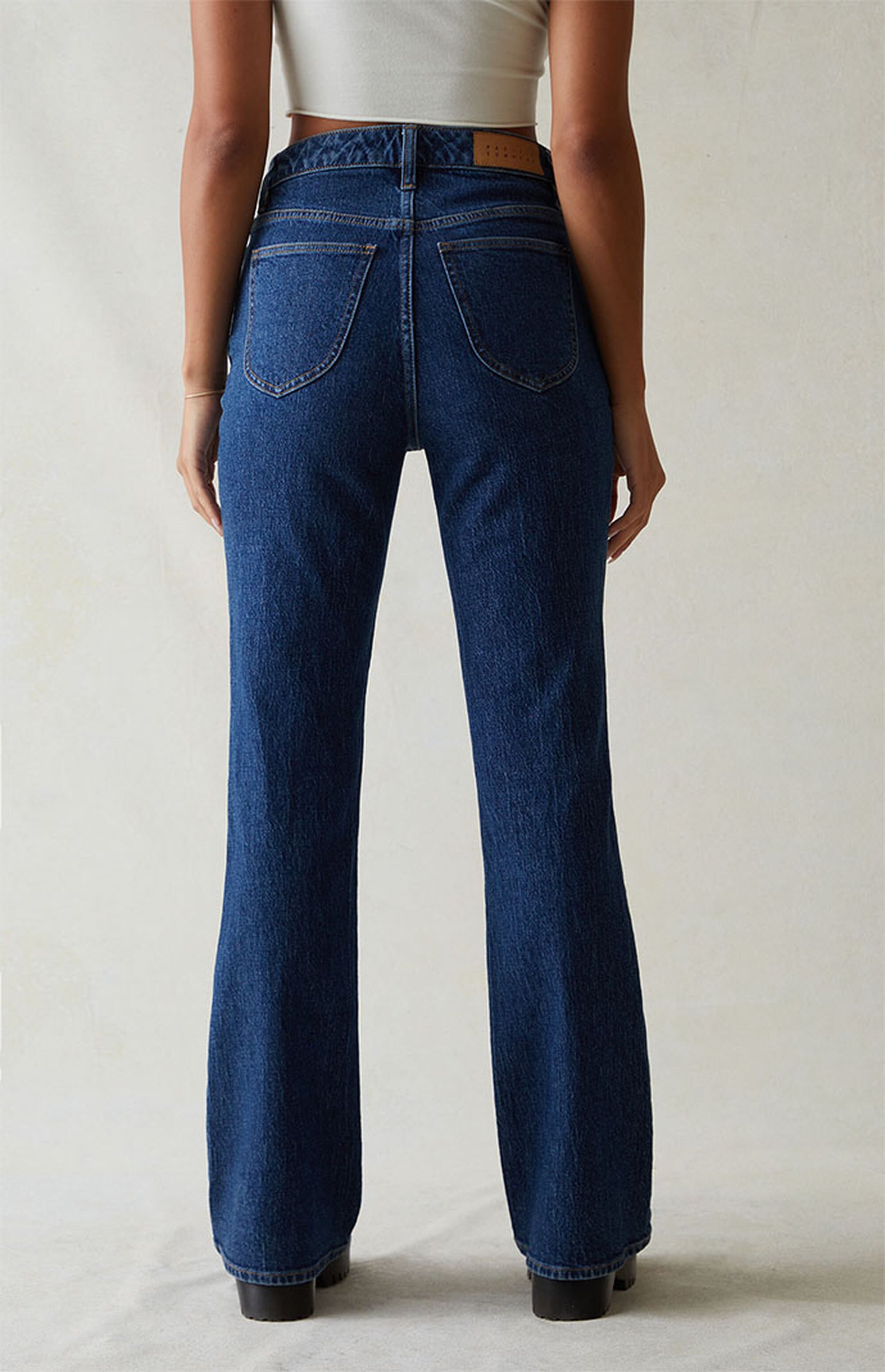 Pacsun Eco Dark Blue Curve High Waisted Bootcut Jeans | PacSun