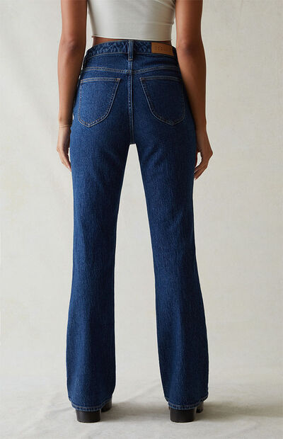 Pacsun Eco Dark Blue Curve High Waisted Bootcut Jeans | PacSun