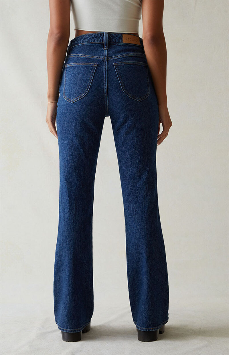 Pacsun Eco Dark Blue Curve High Waisted Bootcut Jeans Pacsun