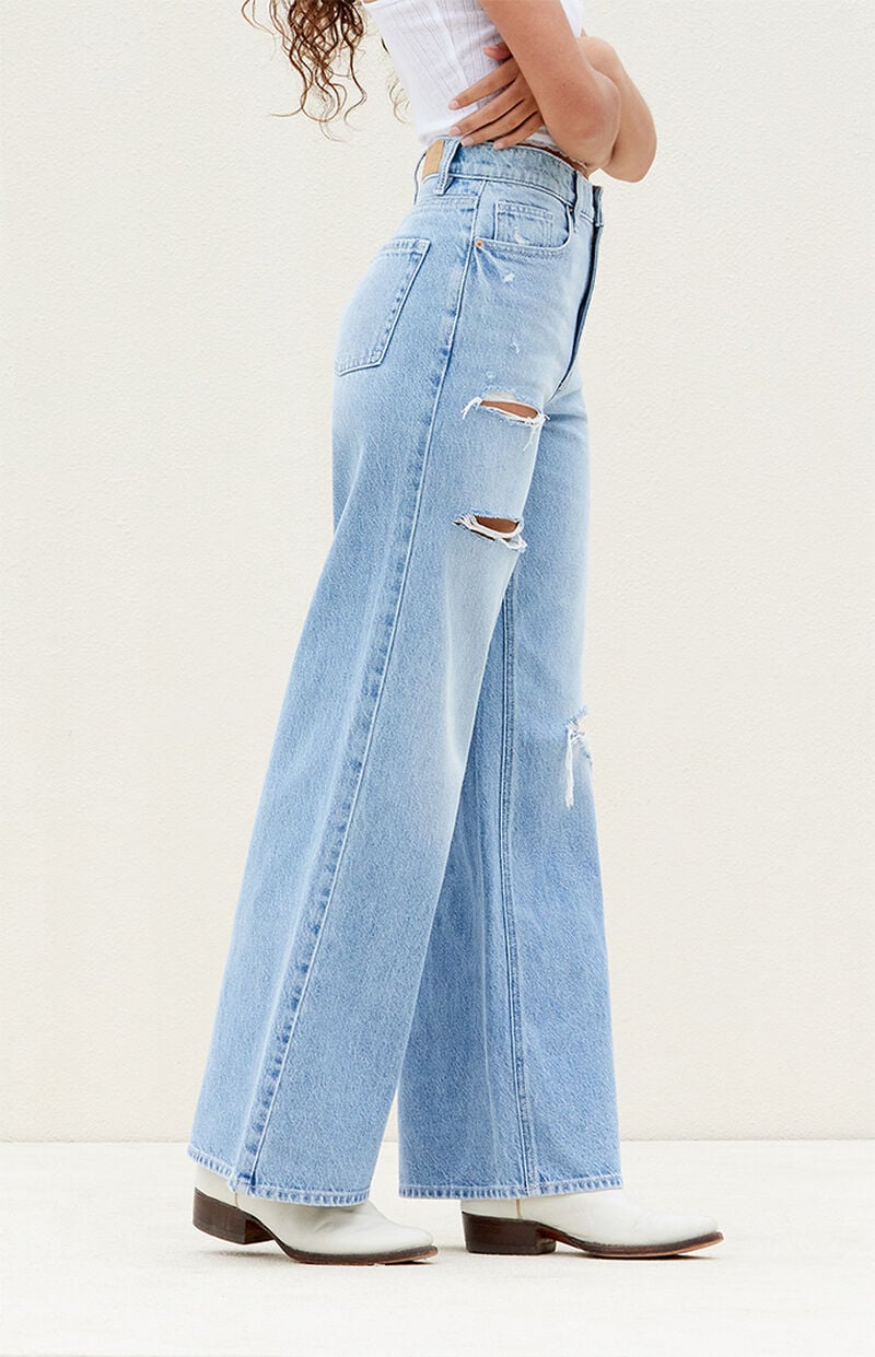 Pacsun Medium Indigo Ripped Wide Leg Jeans | PacSun