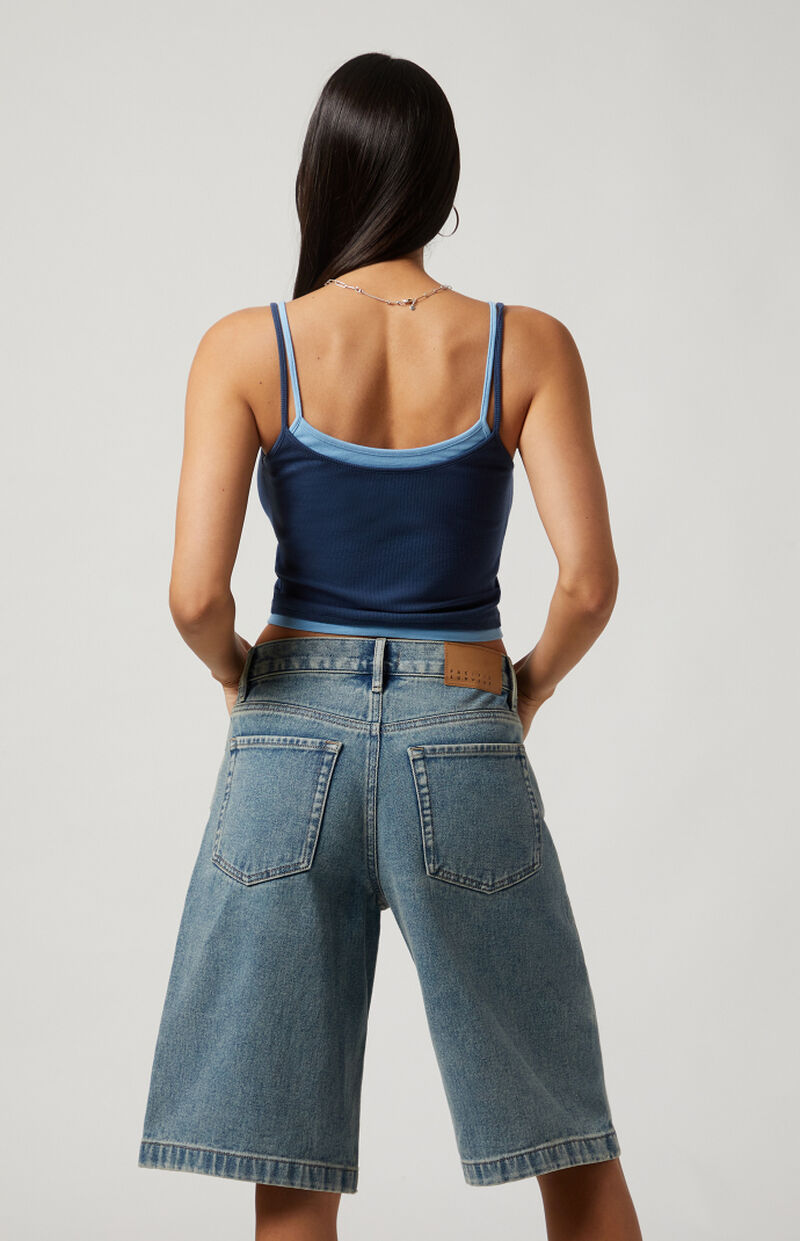 Pacsun Light Indigo Star Seam Extreme Denim Jorts | PacSun