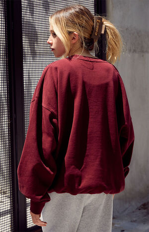 John Galt Burgundy Crew Neck Sweatshirt | PacSun