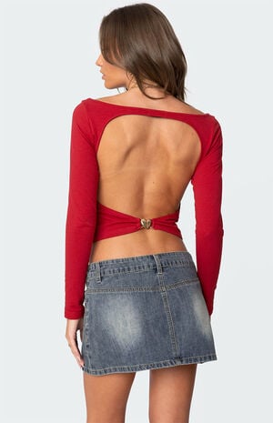 backless top red