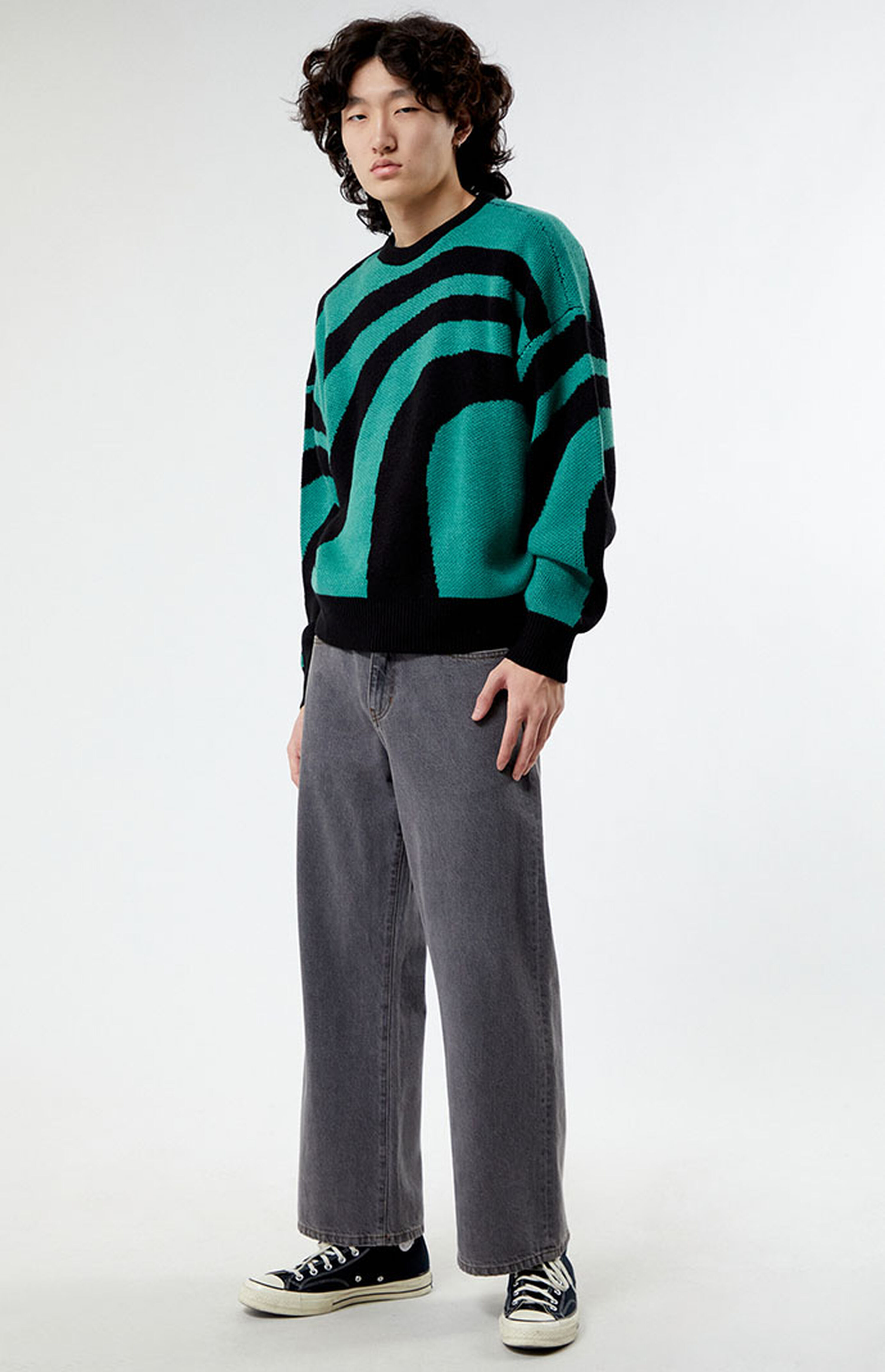 Pacsun Green Warped Crew Sweater | Pacsun
