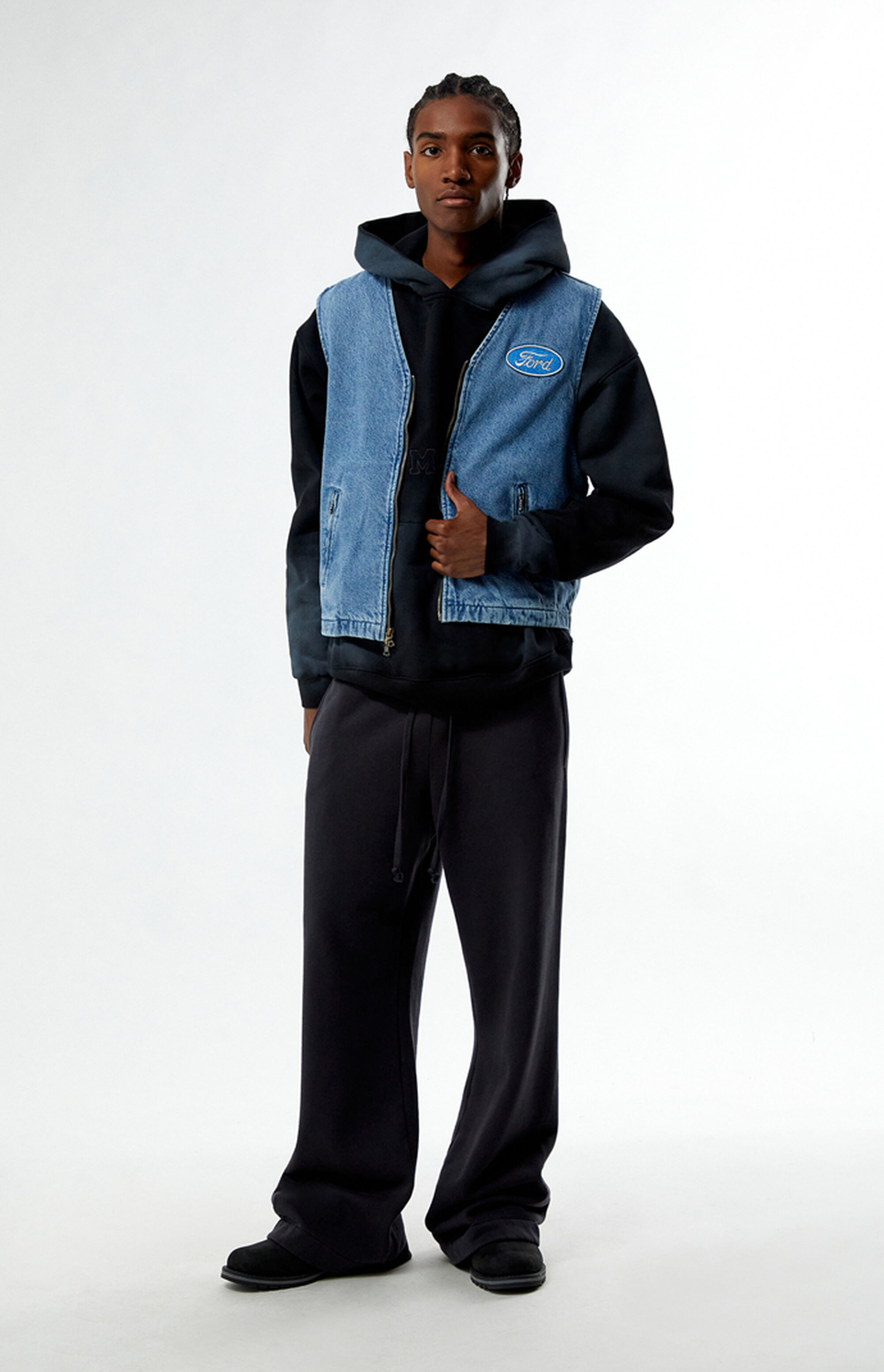 FORD Denim Zip Up Vest | Pacsun