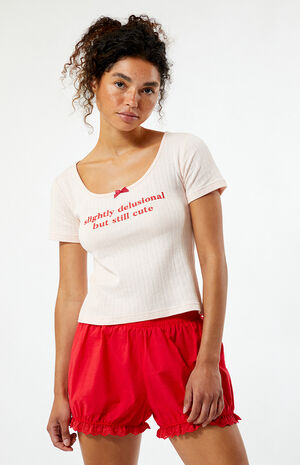 Daisy Street Slightly Delusional But Still Cute Cropped T-Shirt | PacSun