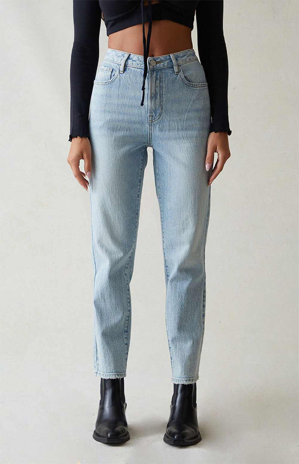 Pacsun Straight Leg Jeans Stretch Curve Light Indigo | PacSun