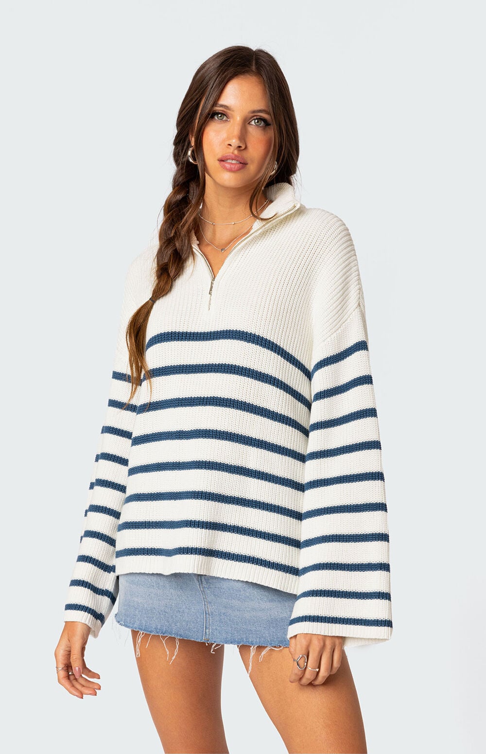 Edikted Oversized Quarter Zip Sweater | Pacsun