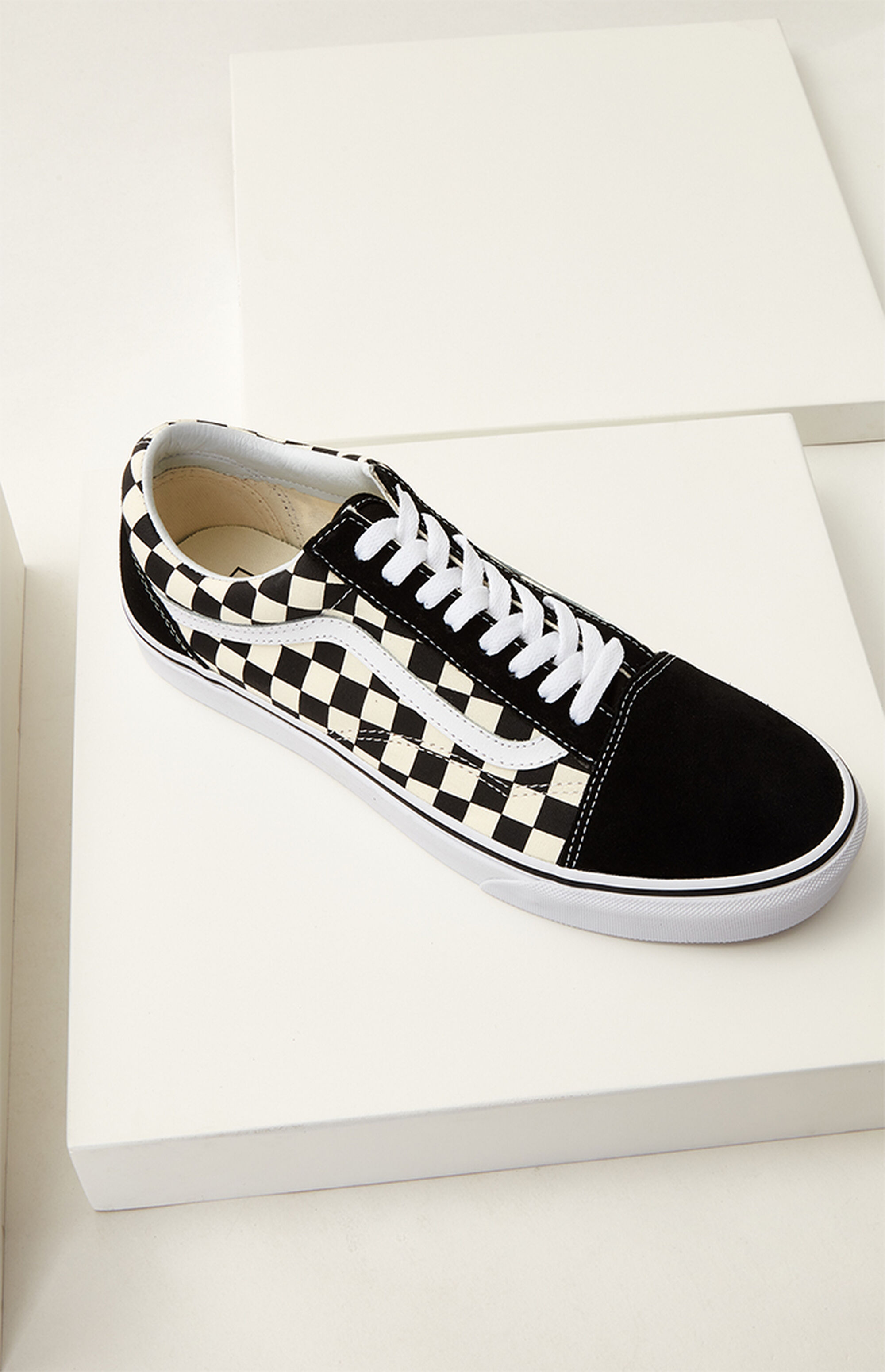Vans Primary Check Old Skool Black & White Shoes | PacSun