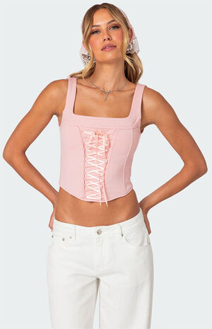 Edikted Ballet Baby Lace Up Corset | PacSun