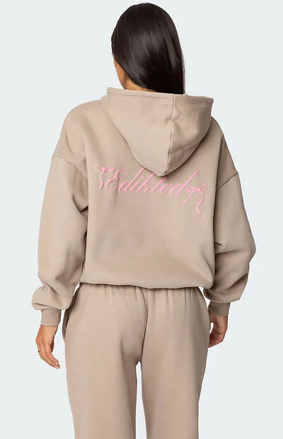 Edikted Sasha Bow Detail Hoodie | PacSun
