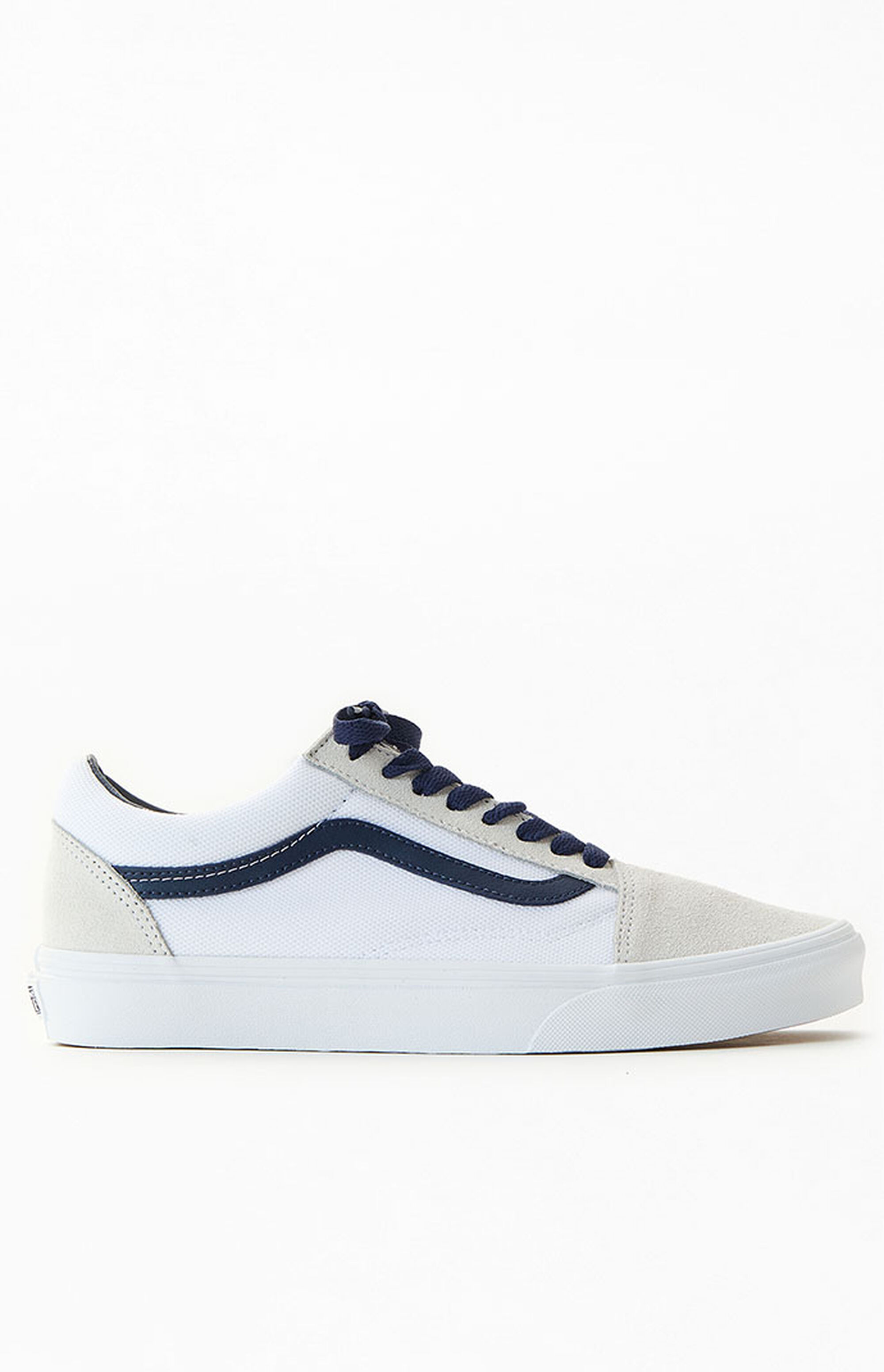 Vans White & Blue Old Skool Club Shoes | Pacsun