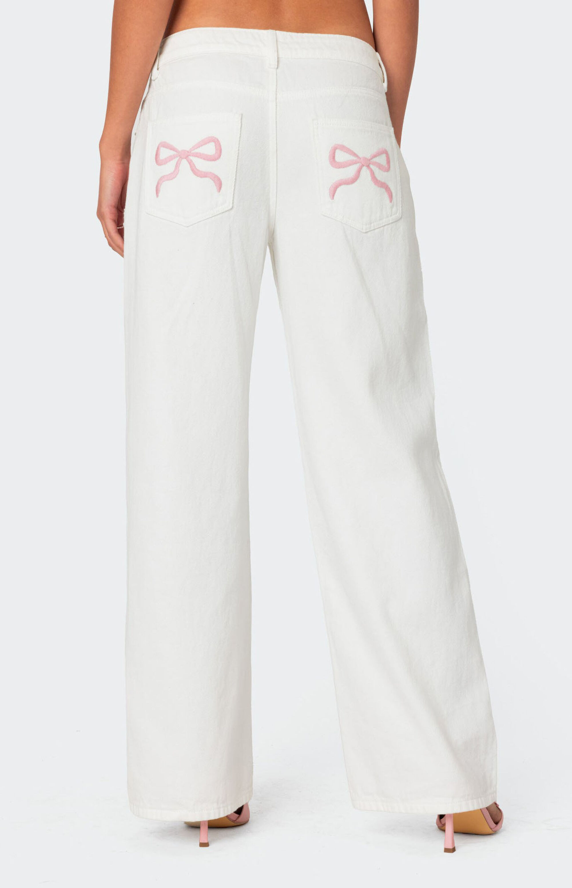 Edikted Bow Pocket Relaxed Jeans | Pacsun