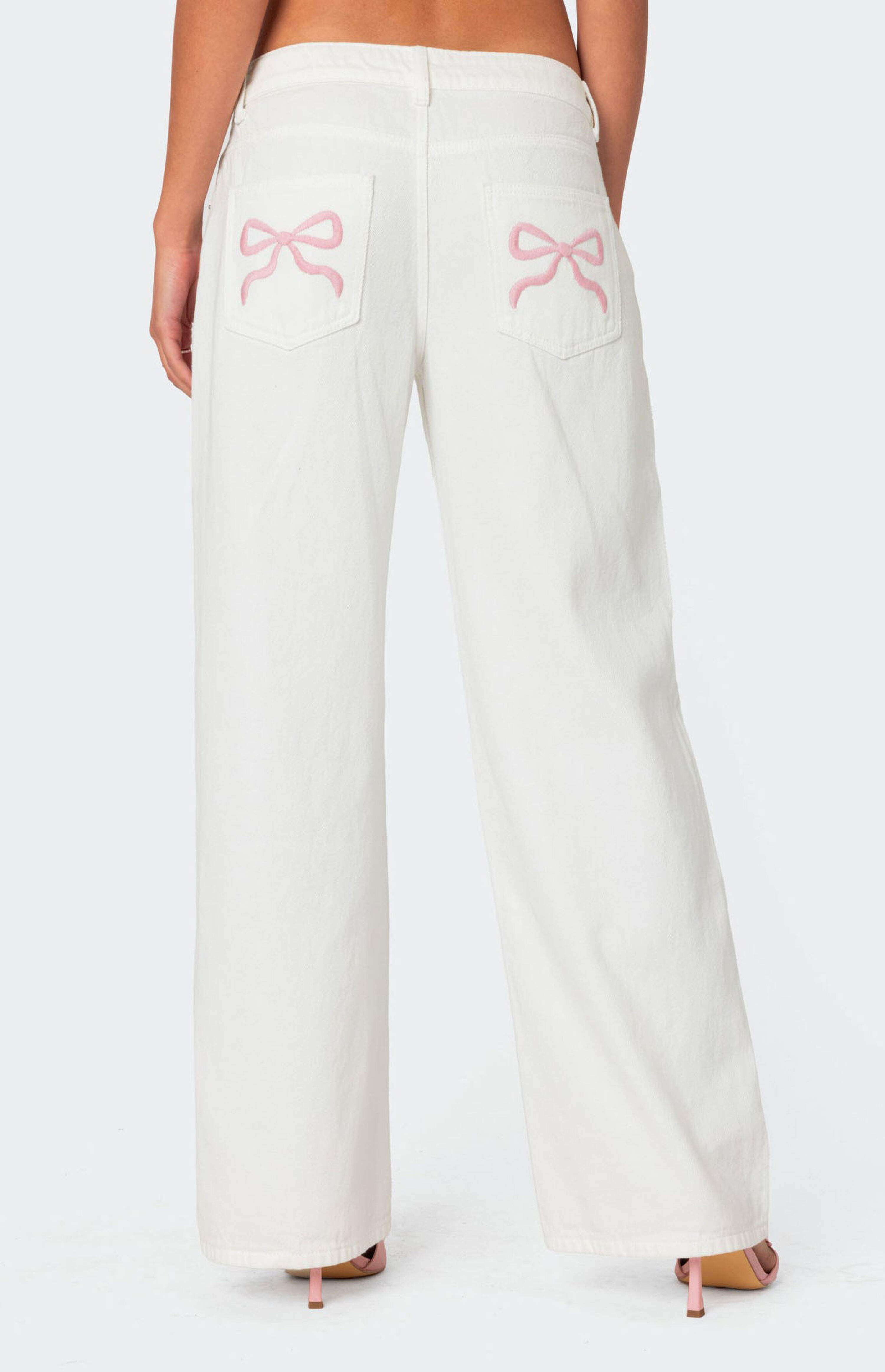 Edikted Bow Pocket Relaxed Jeans | Pacsun