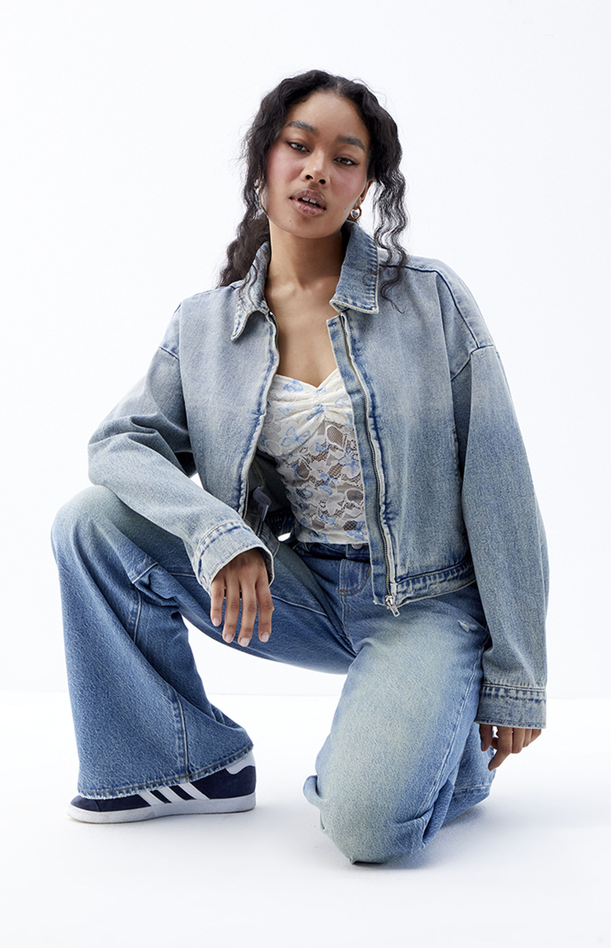 Pacsun Cropped Denim Gas Jacket | Pacsun